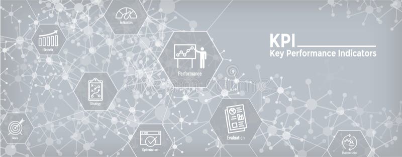 KPI - Key Performance Indicators Web Header Banner and Icon Set Stock ...