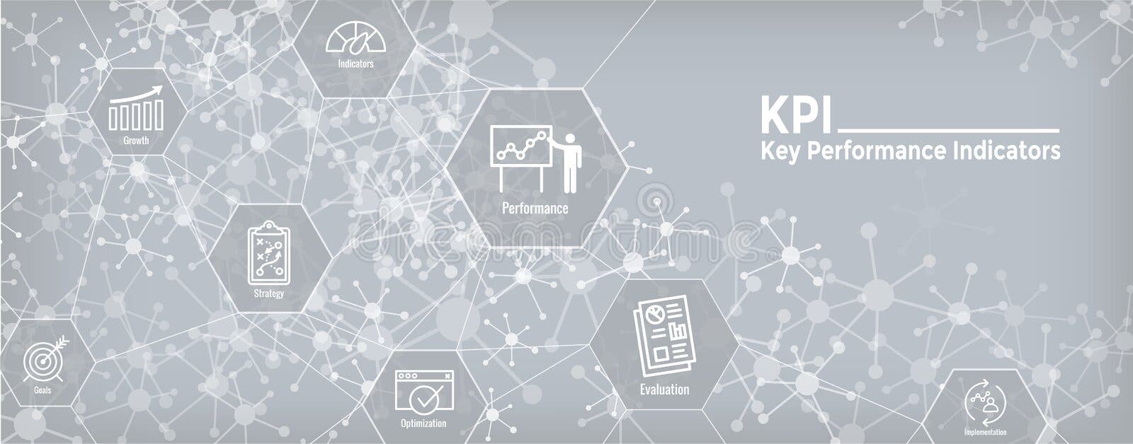 KPI - Key Performance Indicators Web Header Banner and Icon Set Stock ...