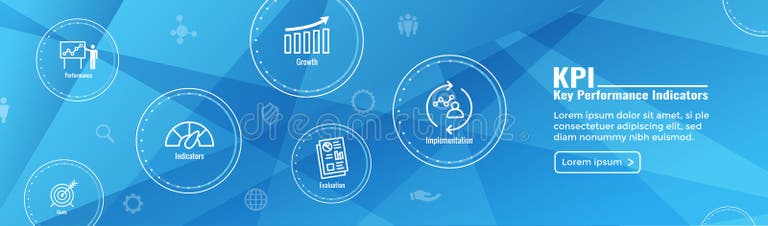 KPI - Key Performance Indicators Web Header Banner and Icon Set Stock ...