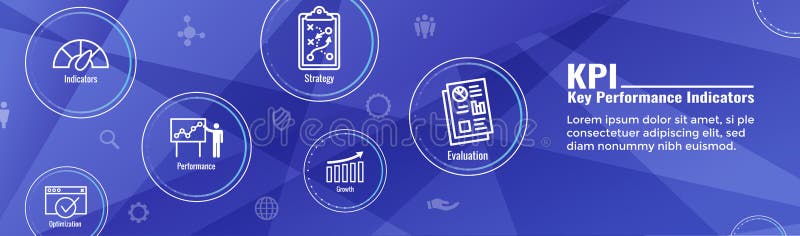 KPI - Key Performance Indicators Web Header Banner and Icon Set Stock ...