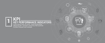 KPI - Key Performance Indicators Web Header Banner and Icon Set Stock ...