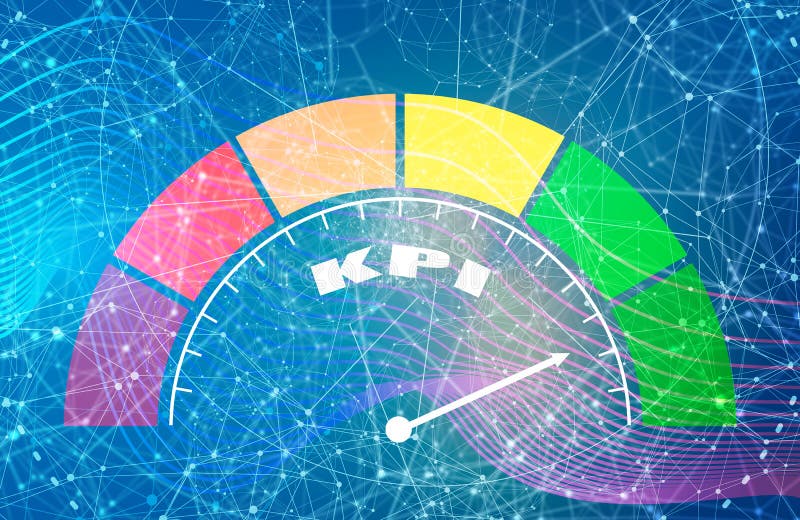 KPI Measuring Device with Arrow and Scale. Stock Illustration ...