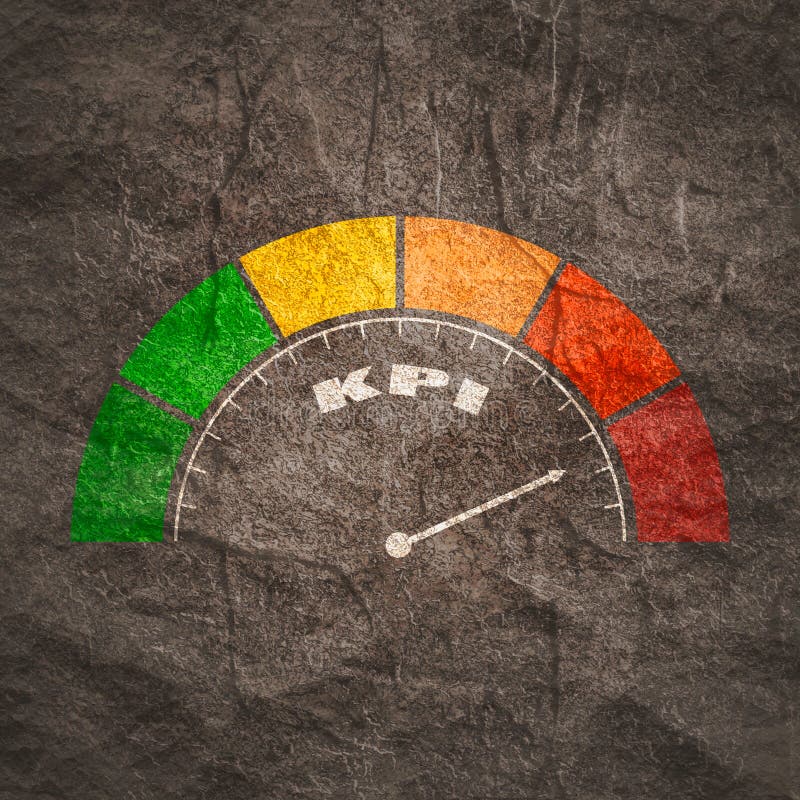 KPI Measuring Device with Arrow and Scale. Stock Image - Image of ...