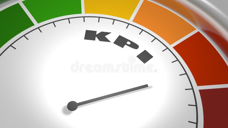 KPI Measuring Device with Arrow and Scale. 3D Render Stock Illustration ...