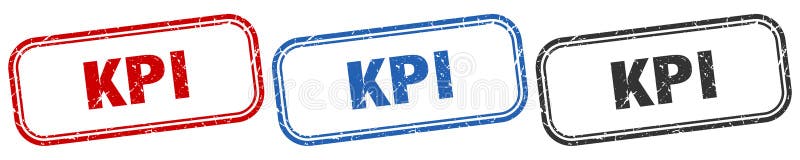 Kpi Square Isolated Sign Set. Kpi Stamp Stock Vector - Illustration of ...