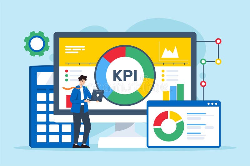 KPI Tracking, Assessing Metrics Analysis Concept Vector Illustration ... KPI Tracking, Assessing Metrics Analysis Concept Vector Illustration ...