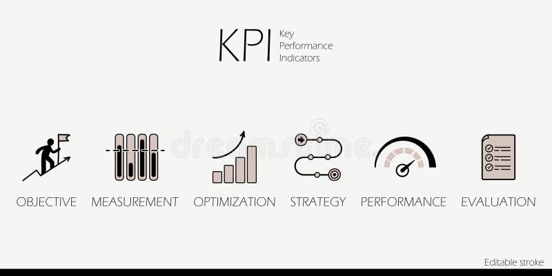 KPI Web Infographic Vector Illustration Stock Vector - Illustration of ...
