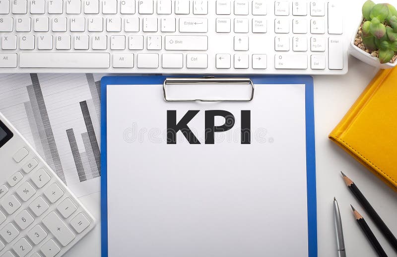 KPI Written on Paper with Keyboard, Chart, Calculator and Notebook ...