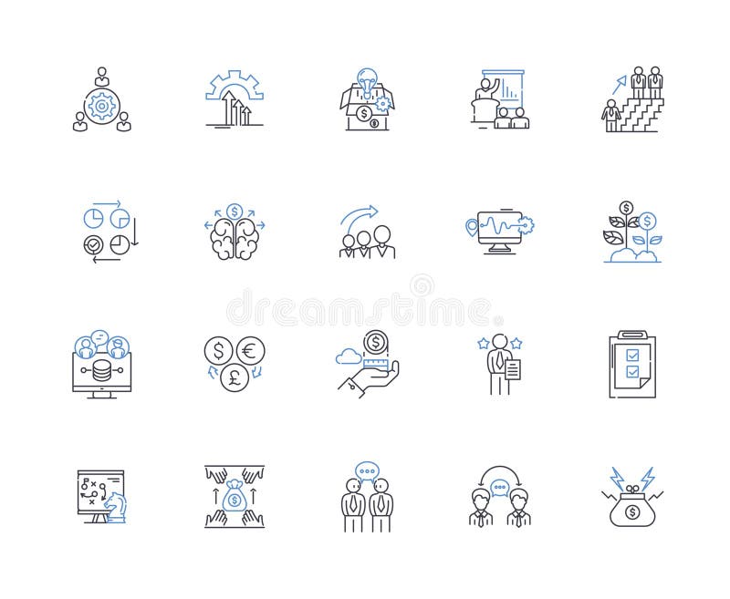 KPIs Line Icons Collection. Metrics, Objectives, Targets, Performance ...