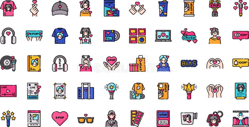 Kpop Icons High-Quality Vector Icons Collection with Editable Stroke ...