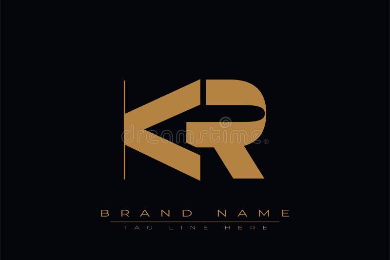 KR Initial Letter Logo Design Stock Vector - Illustration of symbol ...