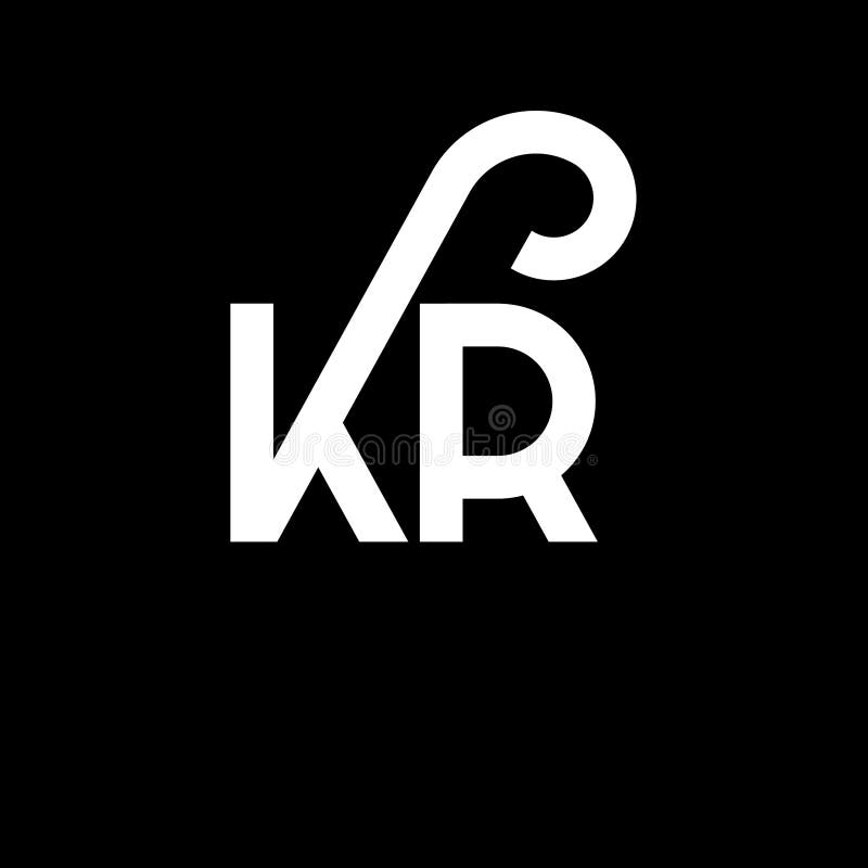 KR Letter Logo Design on Black Background. KR Creative Initials Letter ...