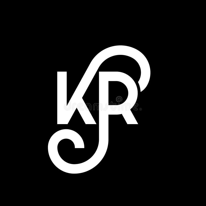 KR Letter Logo Design on Black Background. KR Creative Initials Letter ...