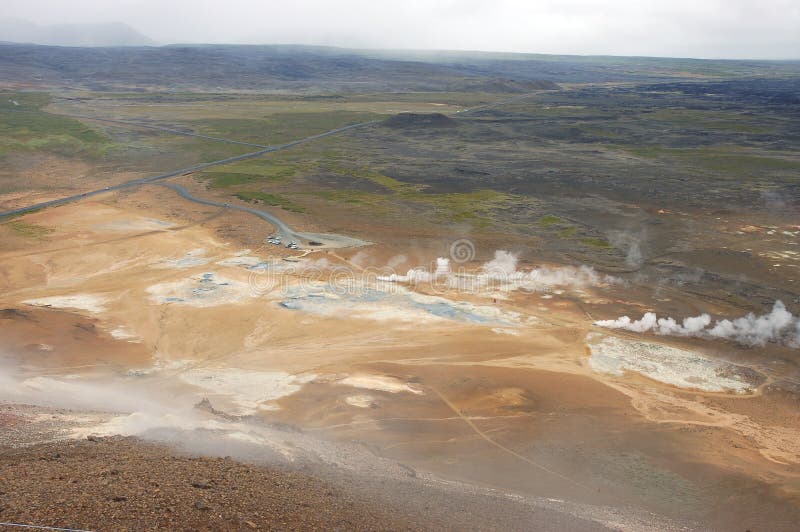 Krafla Volcanic Area, Iceland. Stock Image - Image of aerial, view ...