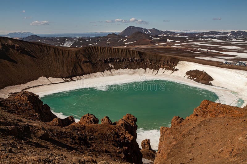 Krafla Volcano Geothermal Area Scenery in Iceland Stock Image - Image ...
