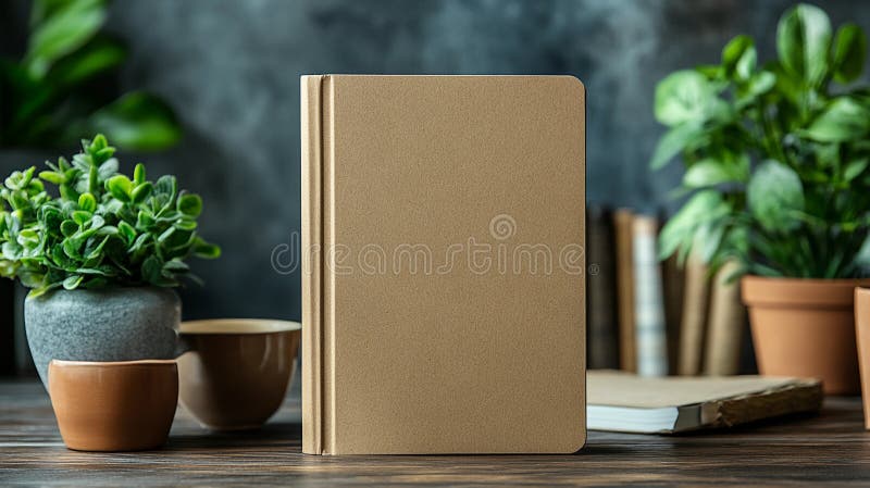Kraft Notebook Flat Lay on Desk Stock Photo - Image of texture, office ...
