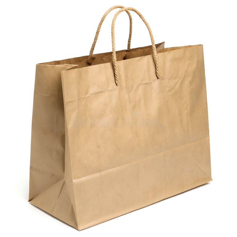 Kraft Paper Bag Front View stock illustration. Illustration of ...