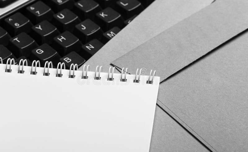 Kraft Paper Envelopes and Emails with Computer Keyboard Stock Photo ...