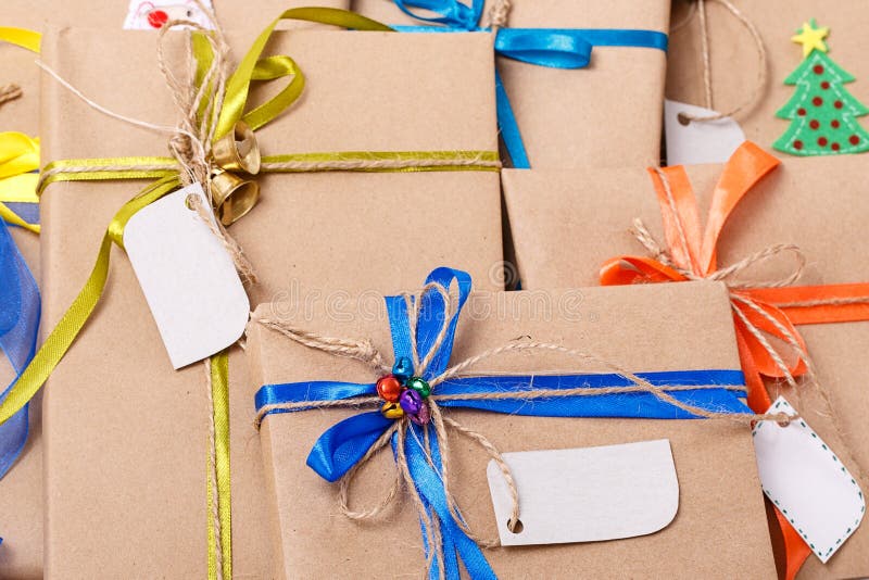 Kraft paper gift wrapping stock photo. Image of kraft - 56156414
