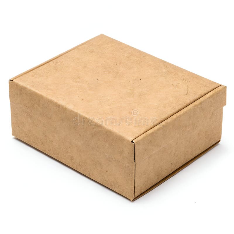 Kraft Paper Packaging Box Isolated on White Background Stock ...