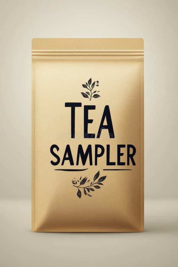 Kraft Paper Pouch, Tea Sampler, Minimalist Design, Light Gray ...