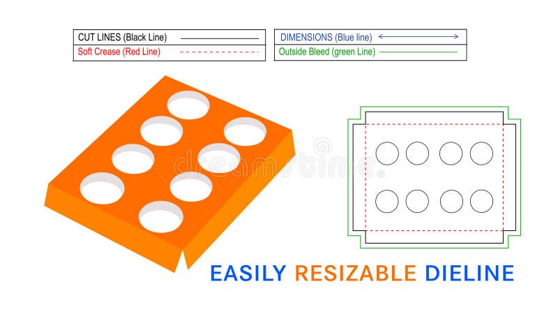 Kraft Paper Unique 8 Hole Insert Box, 8 Hole Insert Cupcake Boxes ...