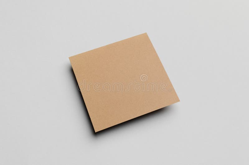 Kraft Square Flyer Invitation Mock-Up Stock Photo - Image of wrapping ...