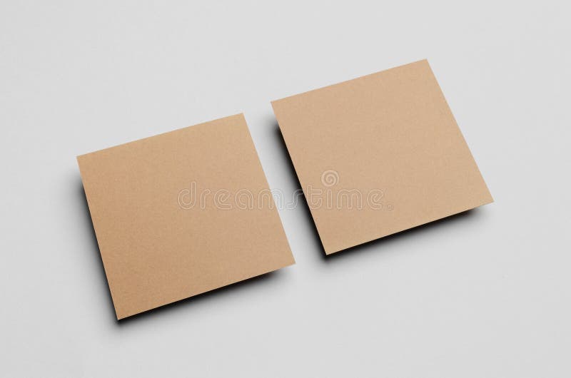 Kraft Square Flyer, Invitation Mock-Up Stock Photo - Image of clean ...