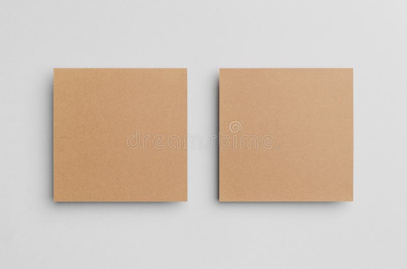 Kraft Square Flyer, Invitation Mock-Up Stock Image - Image of square ...