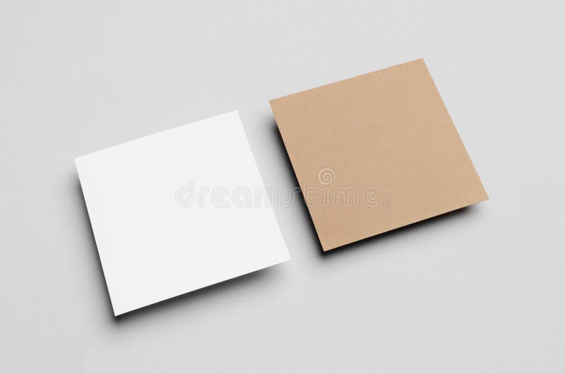 Kraft & White Square Flyer / Invitation Mock-Up Stock Image - Image of ...