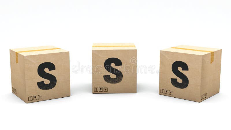 Krafte Box with the Letter S. Stock Illustration - Illustration of ...