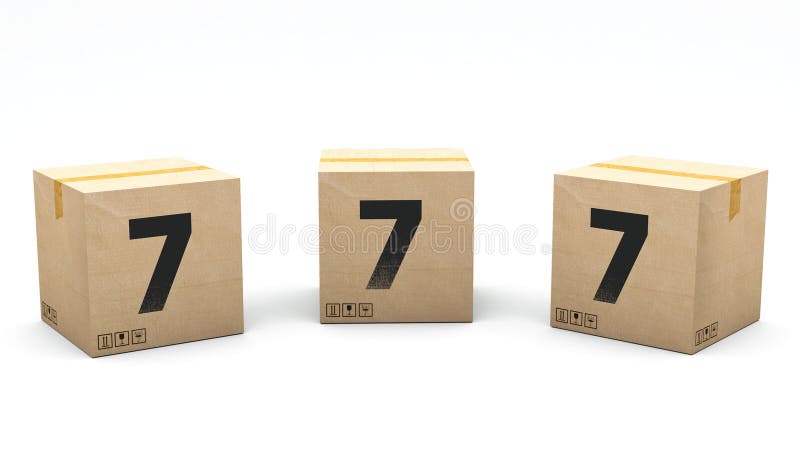 Krafte Box with the Number 7. Stock Illustration - Illustration of ...