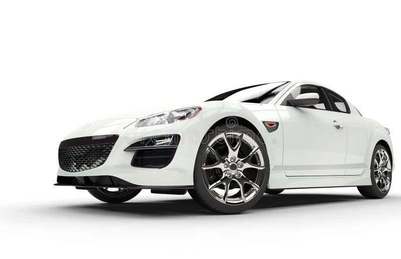 Kraftig vit bil arkivfoto. Bild av stad, billykta, affär - 59010040