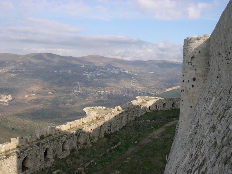 Krak des Chevaliers stock photo. Image of stonework, east - 157724