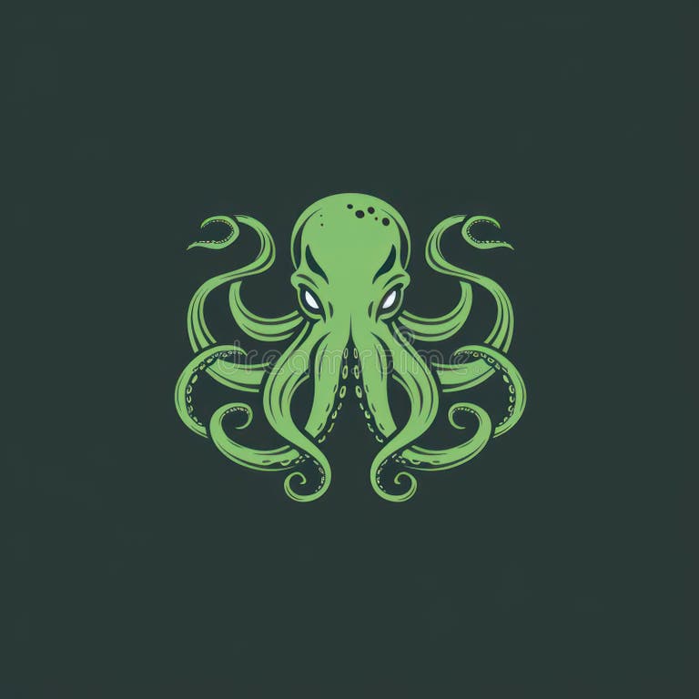 Kraken Head Simple Logo Solid Flat Color Stock Illustration ...