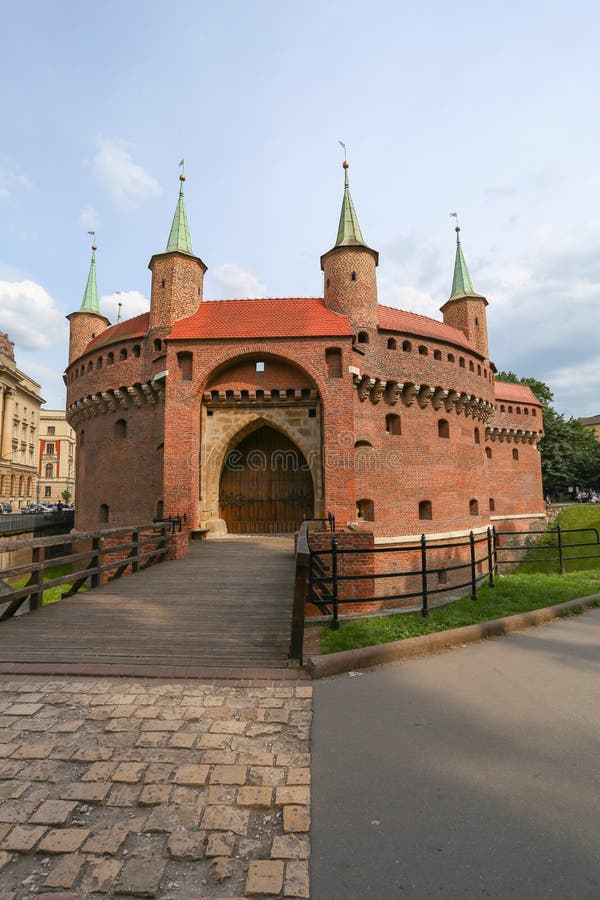 Krakow Historical Fortification Stock Photo - Image of barbakan, krakow ...
