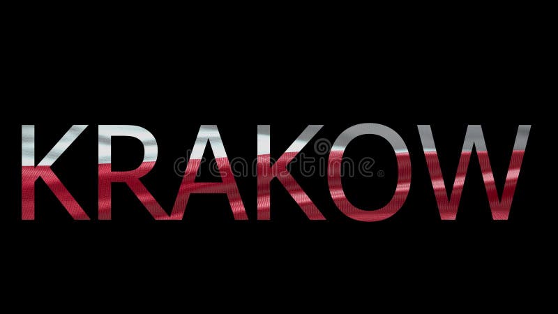 Krakow Name on Transparent Background. Waving Flag Stock Footage ...