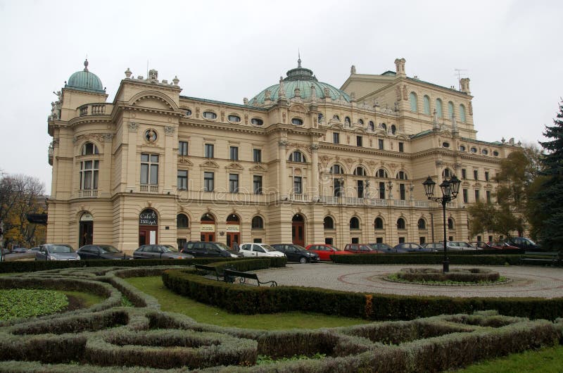 Krakow - Slowacki Theater - Poland Stock Photo - Image of winter ...