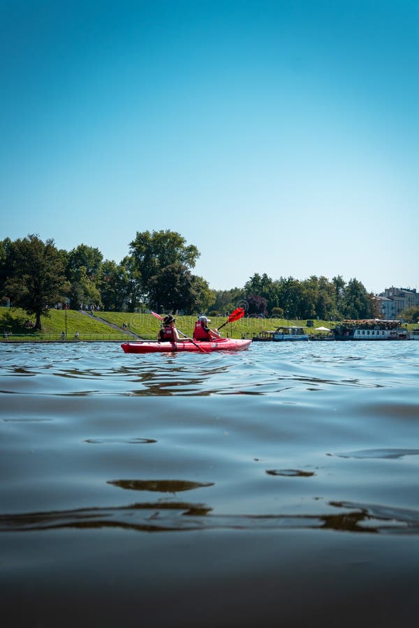 Krakow, Poland - August 27, 2022: Kayaking on the Vistula River in ...