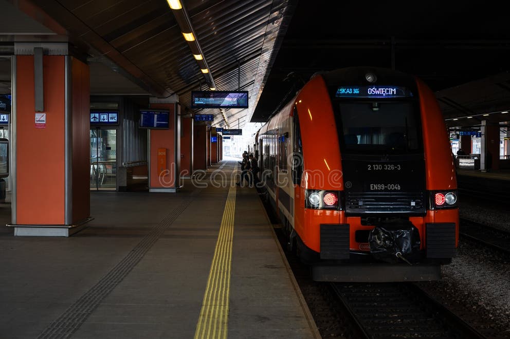 Krakow, Poland - Polish Train at the Platform Editorial Photo - Image ...