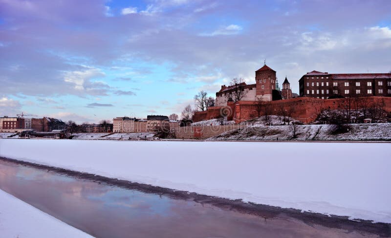 Krakow Wawel Winter Time editorial stock photo. Image of cracov - 65442038