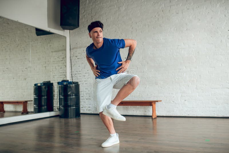 Man Making a Stomp Movement while Dancing Kramp Stock Image - Image of ...