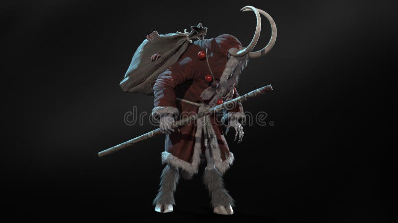 Krampus 3d render model CG stock illustration. Illustration of mask ...
