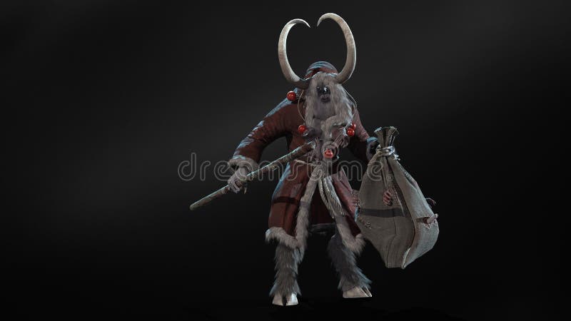 Krampus 3d render model CG stock illustration. Illustration of hell ...