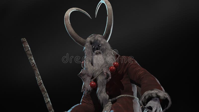 Krampus 3d render model CG stock illustration. Illustration of krampus ...