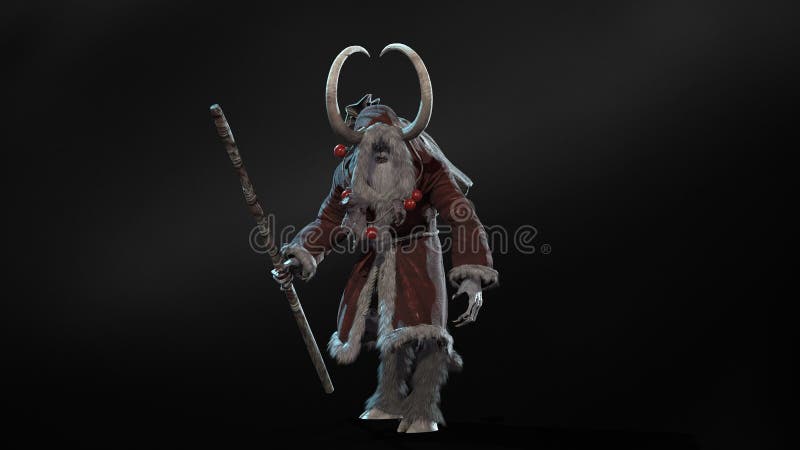 Krampus 3d render model CG stock illustration. Illustration of cruel ...