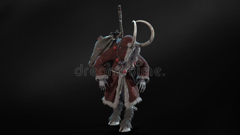 Krampus 3d render model CG stock illustration. Illustration of mask ...