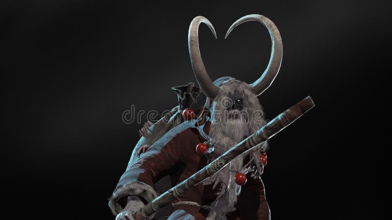 Krampus 3d render model CG stock illustration. Illustration of scary ...