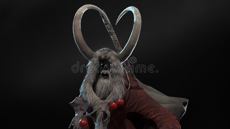 Krampus 3d render model CG stock illustration. Illustration of horn ...