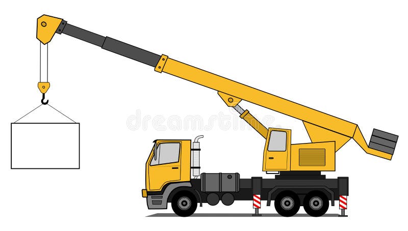 Kran-LKW vektor abbildung. Illustration von hoch, kran - 26090612